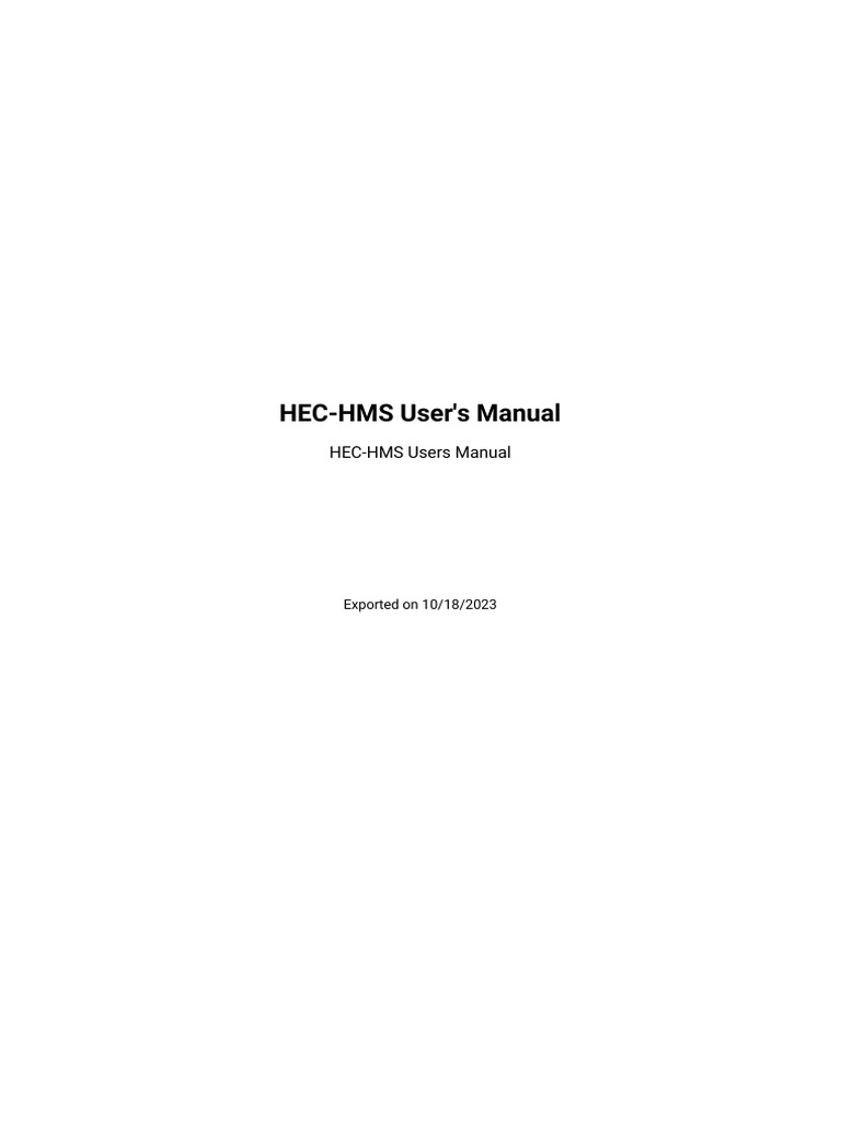 HEC HMS - User's - Manual v4.11 20231018 | PDF | Computer File | Discharge (Hydrology)