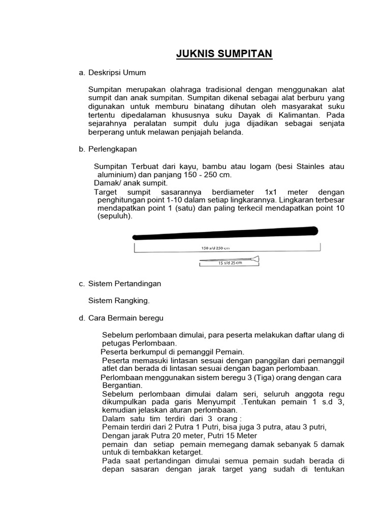 Juknis Sumpitan | PDF