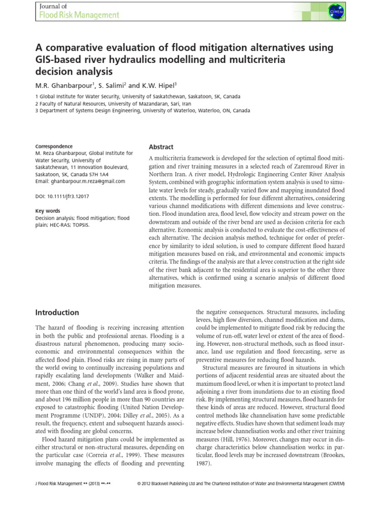 Flood Mitigation Analysis Using GIS | PDF | Flood | River