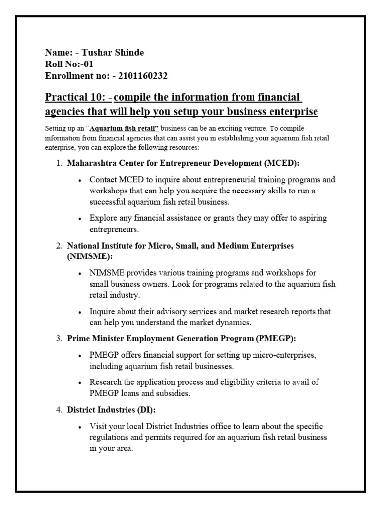 Practical 10: - Compile The Information From Financial Agencies That ...