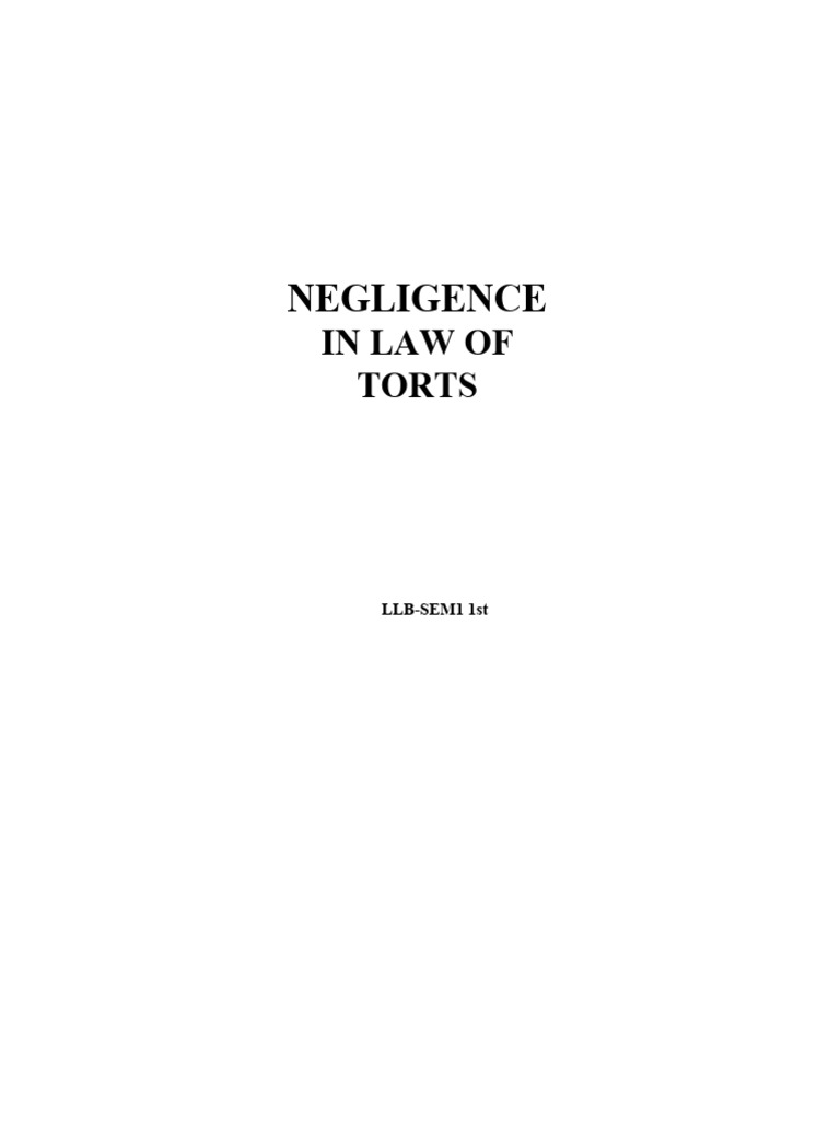 Negligence in Law of Torts | Download Free PDF | Negligence | Damages