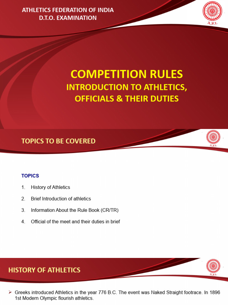 Competition Rules | PDF | Track And Field | Referee