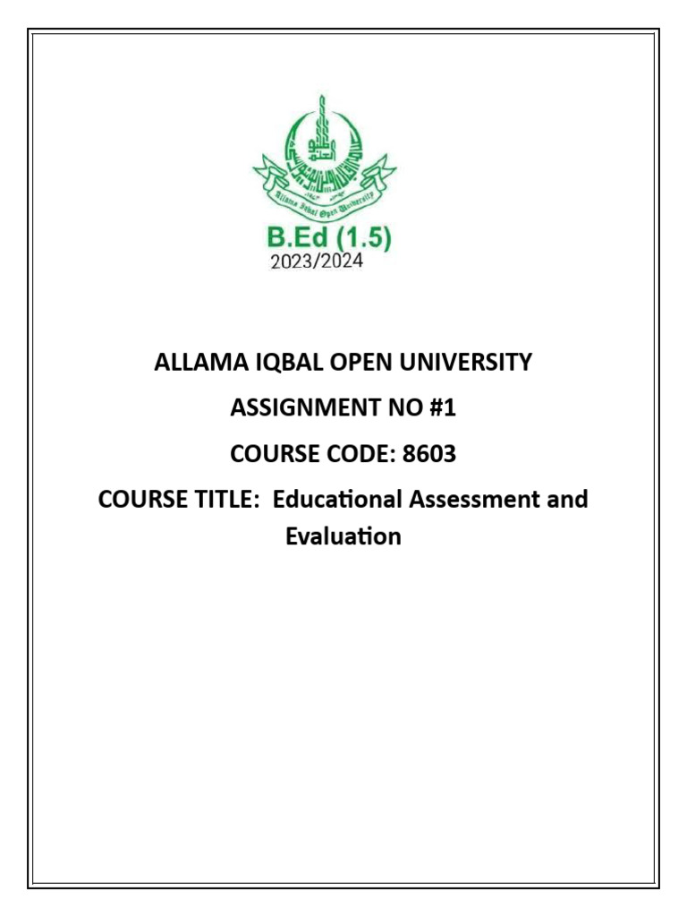 Aiou Assignment 1 Pdf Intelligence Quotient Intelligence