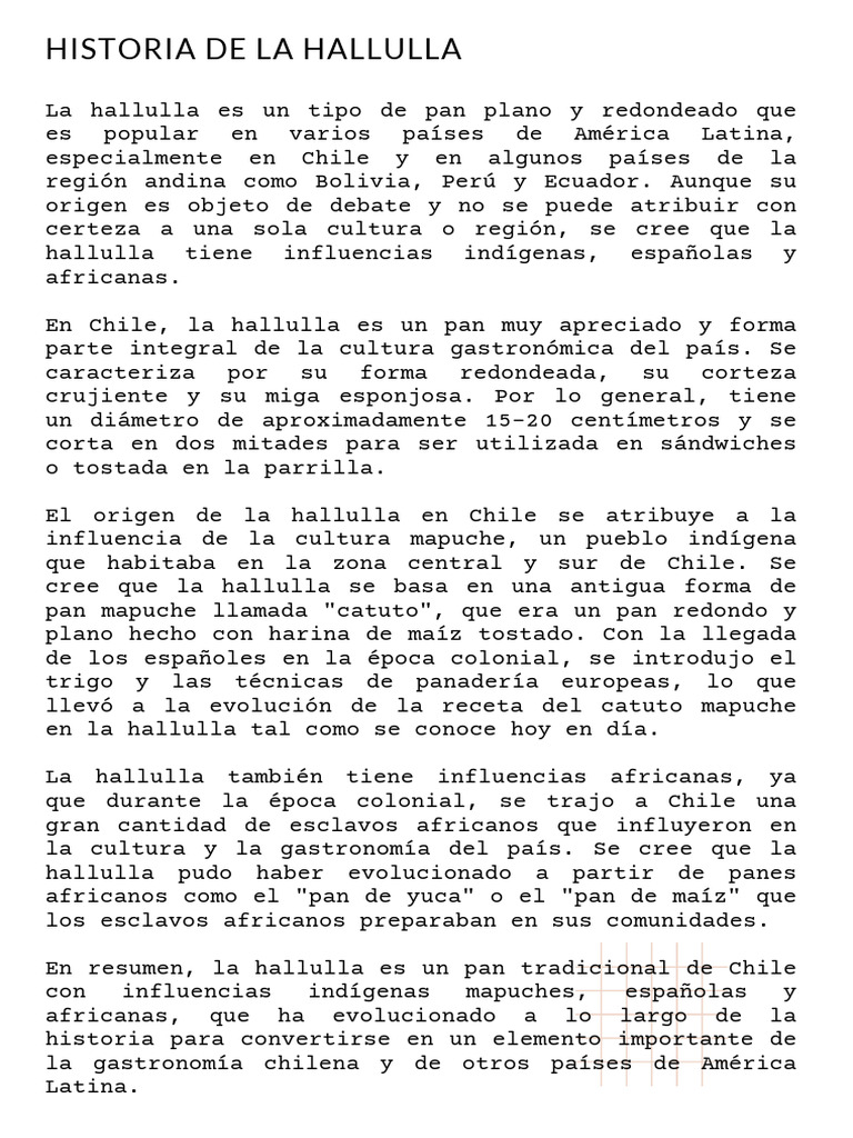 Historia de La Hallulla | PDF