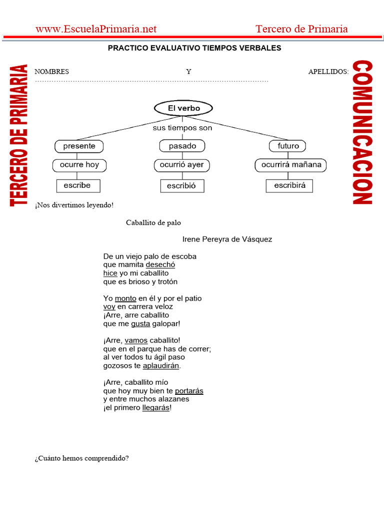 Practico Los Tiempos Verbales 3er Trimestre... | PDF | Verbo | Lingüística