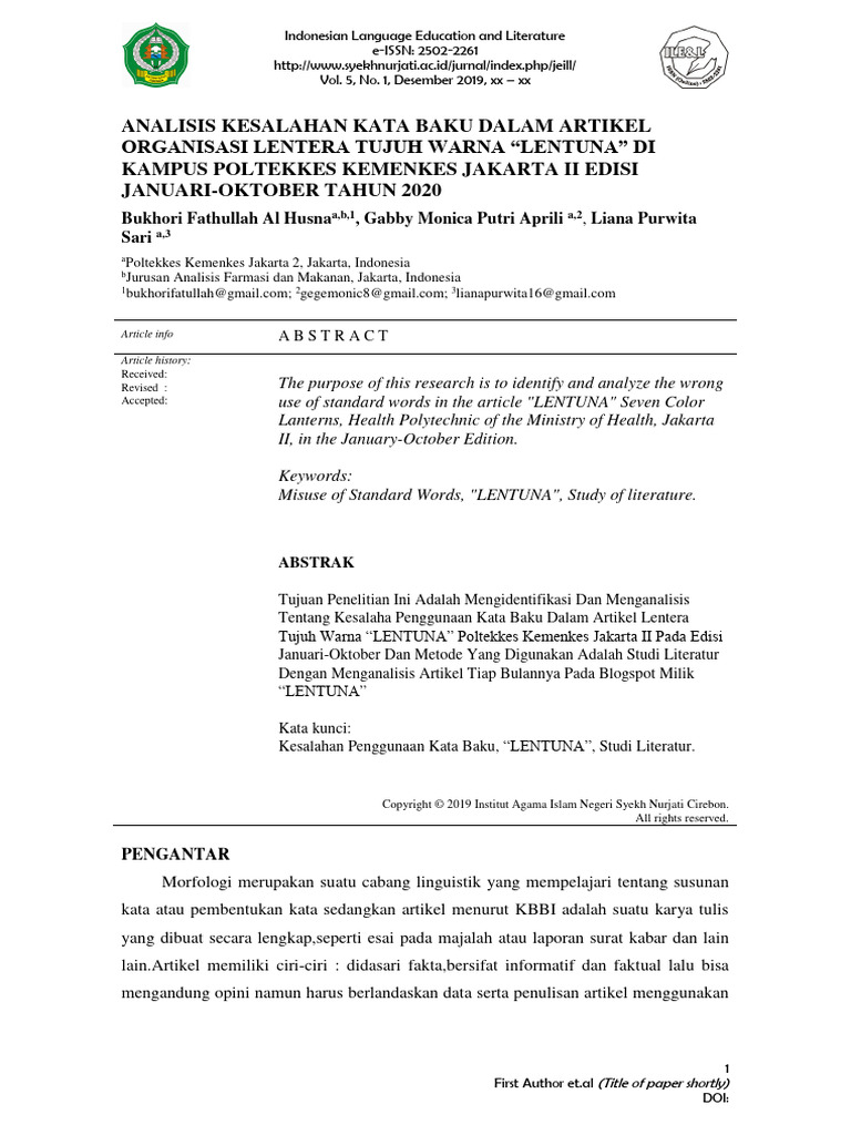 Artikel Penelitian Bahasa Indonesia Kel 5 | PDF
