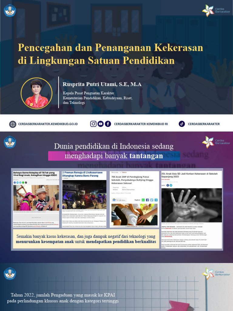 Webinar SMK - Pencegahan - Dan - Penangan - Kekerasan - Di - Lingkungan - Satuan - Pendidikan | PDF