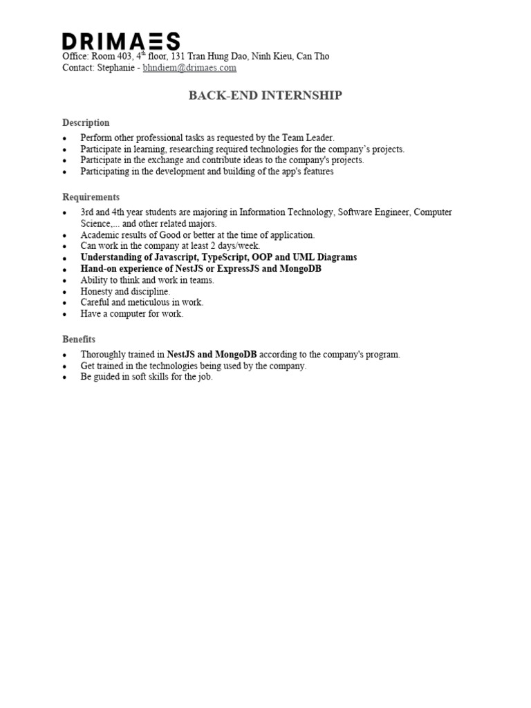 Internship Backend | PDF