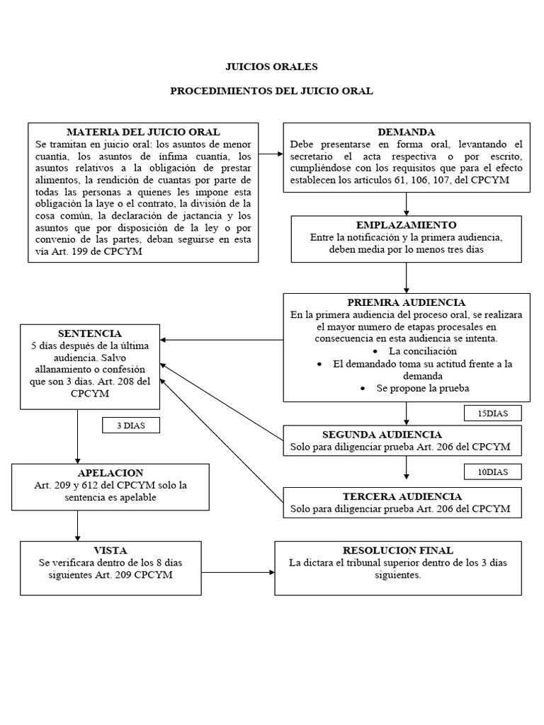 Procedimiento Del Juicio Oral. | PDF | Sentencia (ley) | Demanda judicial