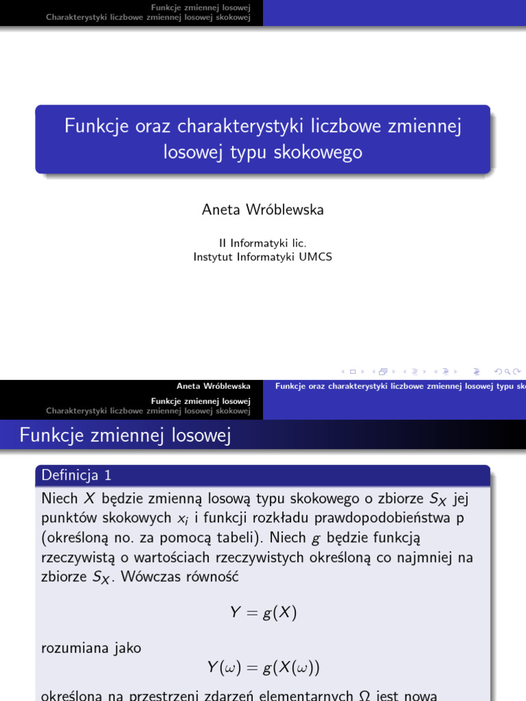 Wyklad 5 Funkcje Charakterystyki | PDF