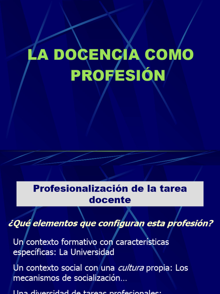 La Docencia Como Profesión | PDF | Enseñando | Maestros