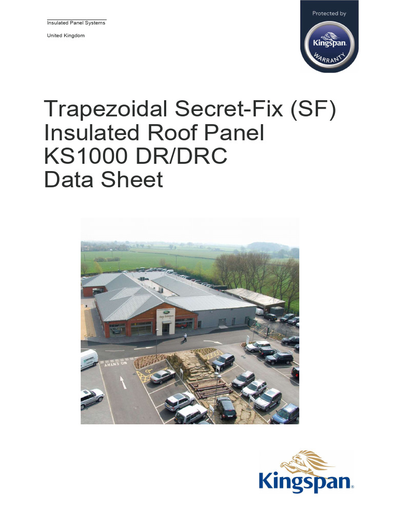 Kingspan PIR Datasheet KS1000 DR Roof | PDF | Sheet Metal | Roof