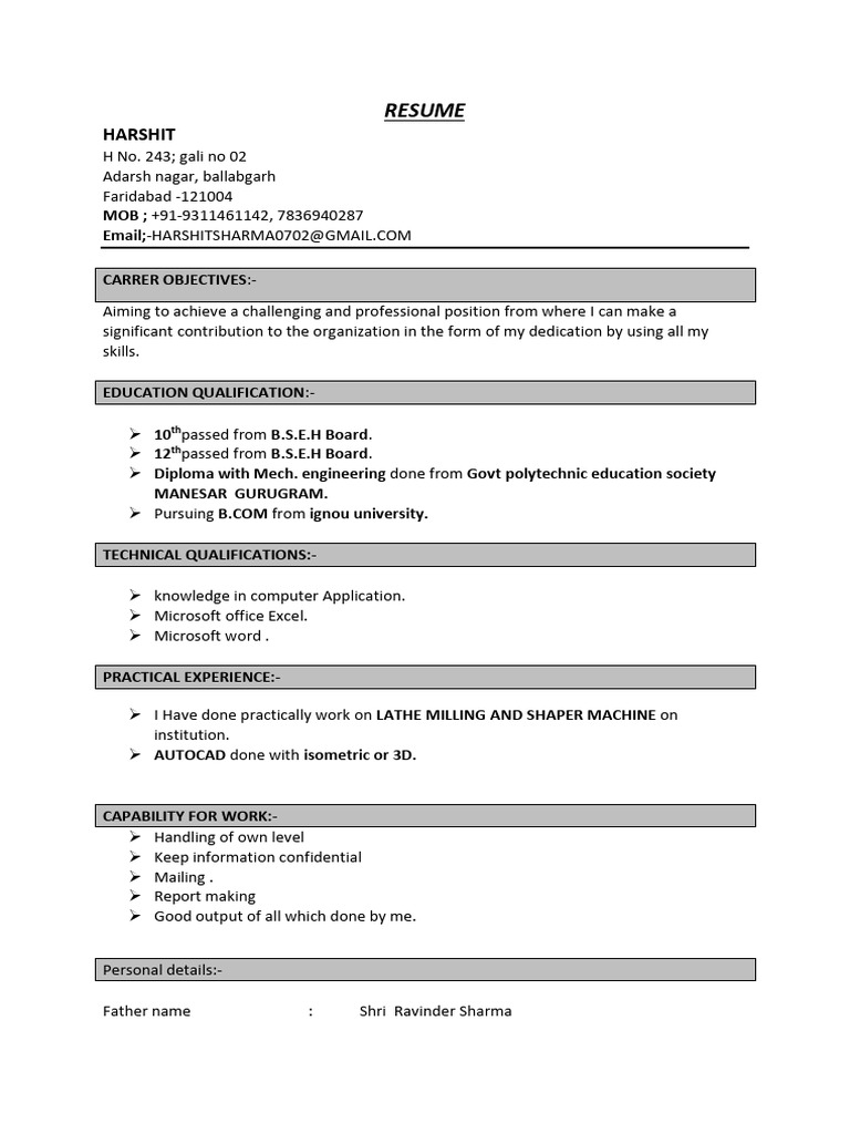 Harshit Resume | PDF