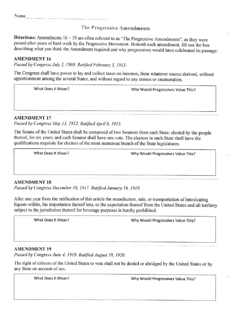 Progressive Amendments | PDF