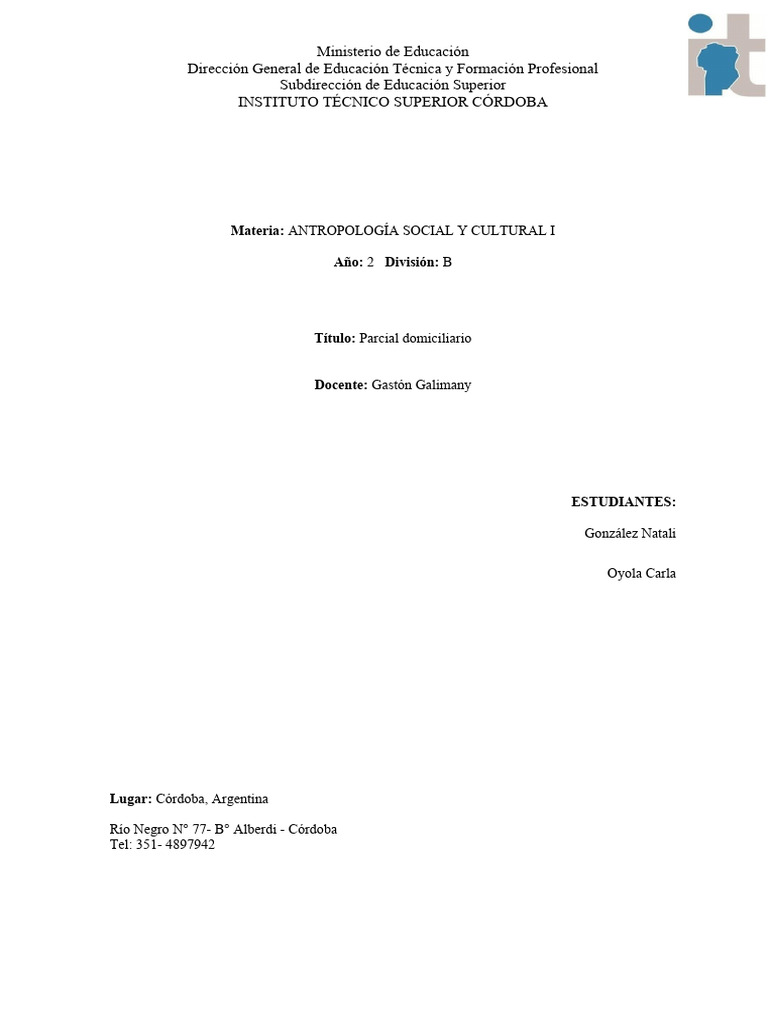 Parcial Domiciliario Eje 3 | PDF | Parto | Testimonio