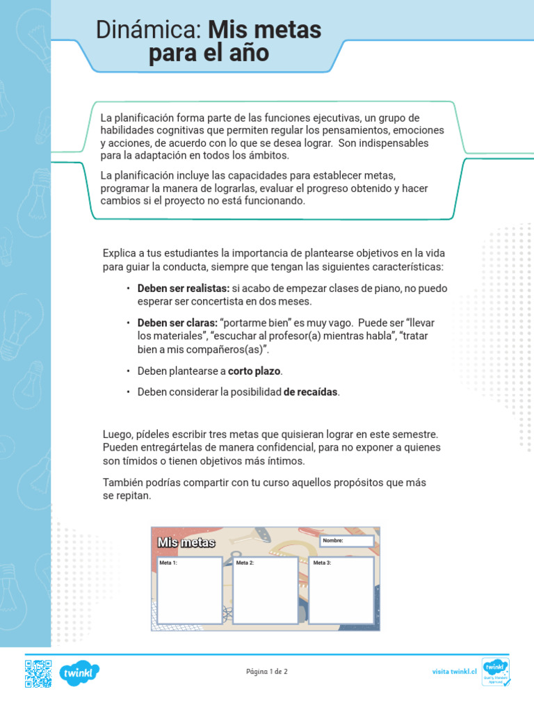 CL Es 1671323445 Dinamica Mis Metas para El Ano | PDF