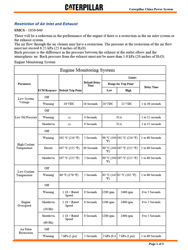 Engine Performance & Monitoring Guide | PDF | Pressure | Energy Technology