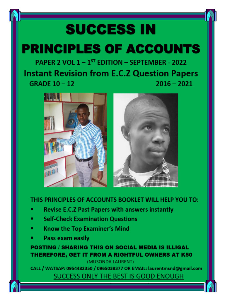 Principles of Accounts P2 Success Guide | PDF | Debits And Credits ...