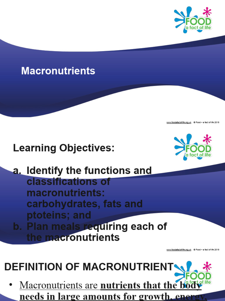 Macronutrients PPT 1416he | PDF | Carbohydrates | Diet & Nutrition