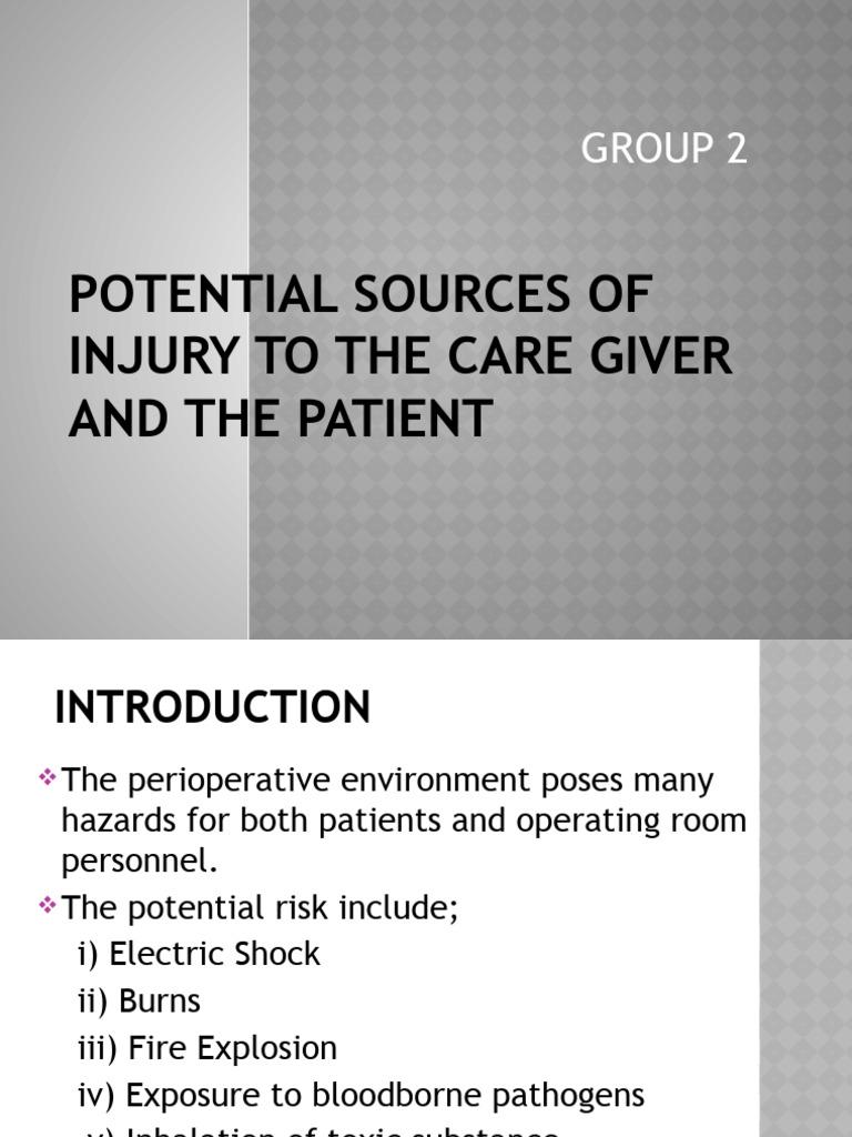 Potential Sources of Injury To The Care Giver | PDF | Hazards | Joint ...