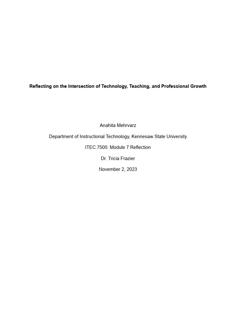 Mehrvarz Module 7 Reflection | PDF | Learning | Educational Technology