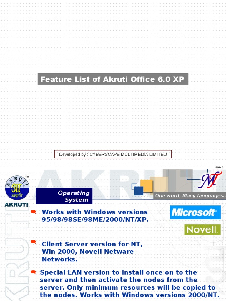 Akruti Presentation | PDF | Microsoft Windows | Microsoft Word