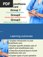 Post Anesthesia Care Unit Record | PDF | Anesthesia | Medicine