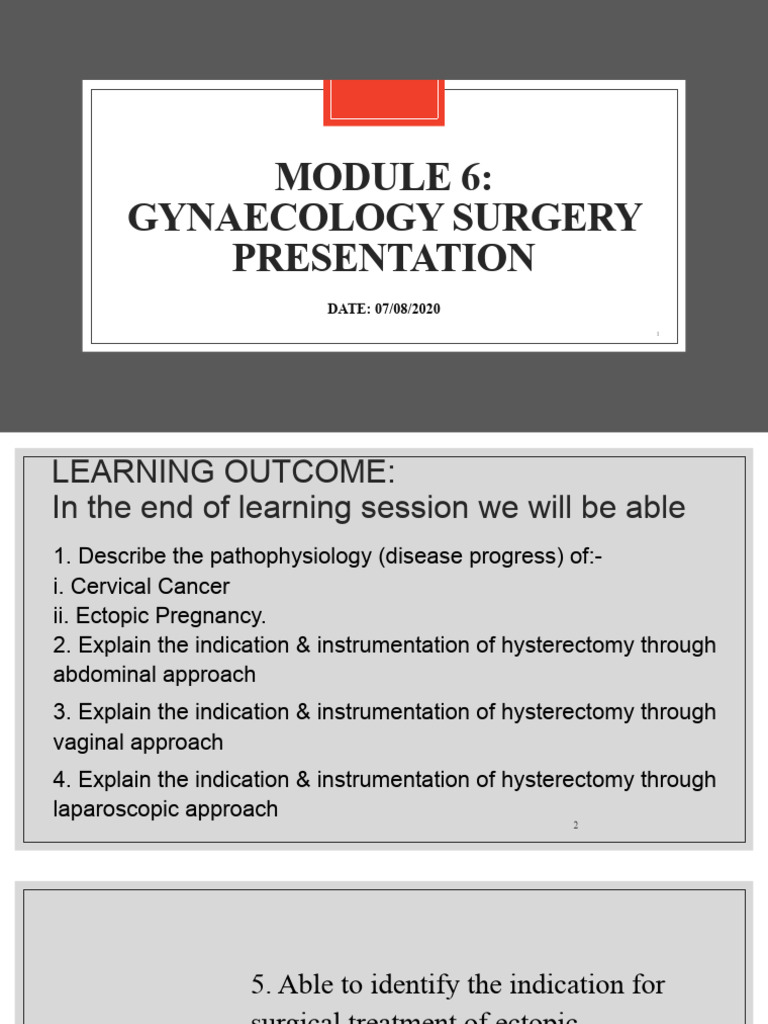 Gynaecology Surgery Presentation | PDF | Cervical Cancer | Uterus
