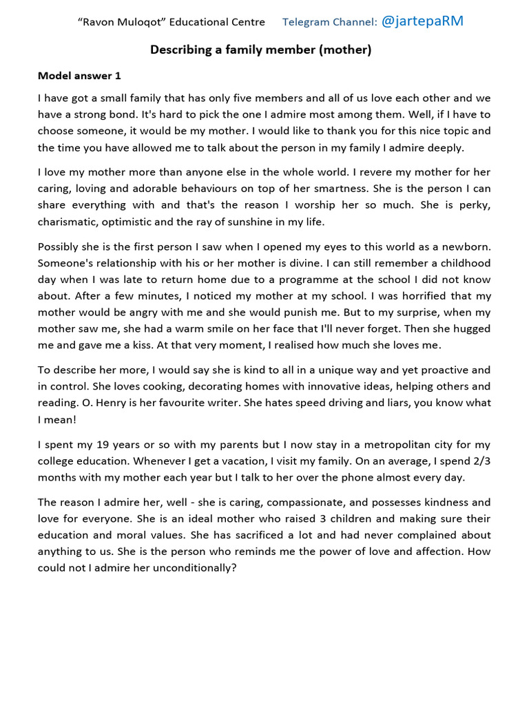 Describing A Family Member - 171018205249 | PDF