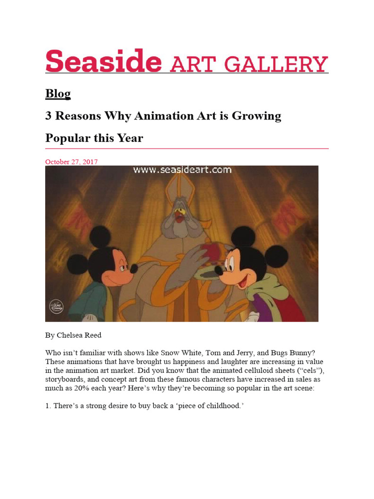 3 Reasons Why Animation Art Is Growing Popular This Year | PDF | Animation