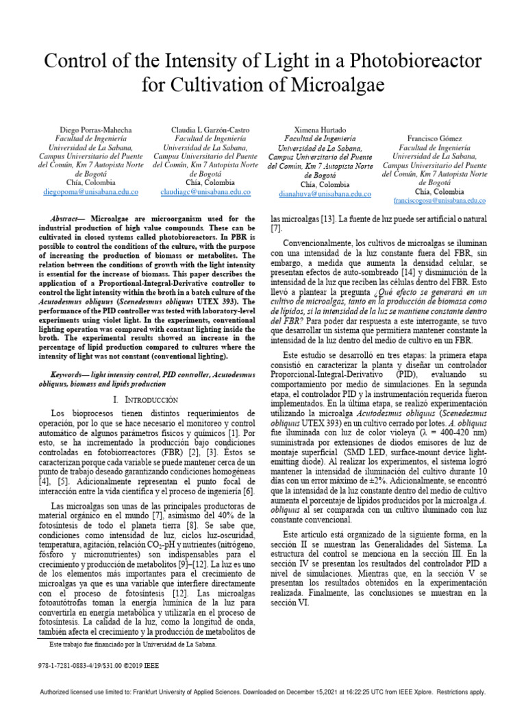 IEEE-Control of Light PID-publ | PDF | Ligero