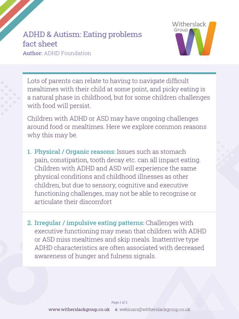 Adhd Autismeating Problems Final Resource | PDF | Attention Deficit Hyperactivity Disorder ...