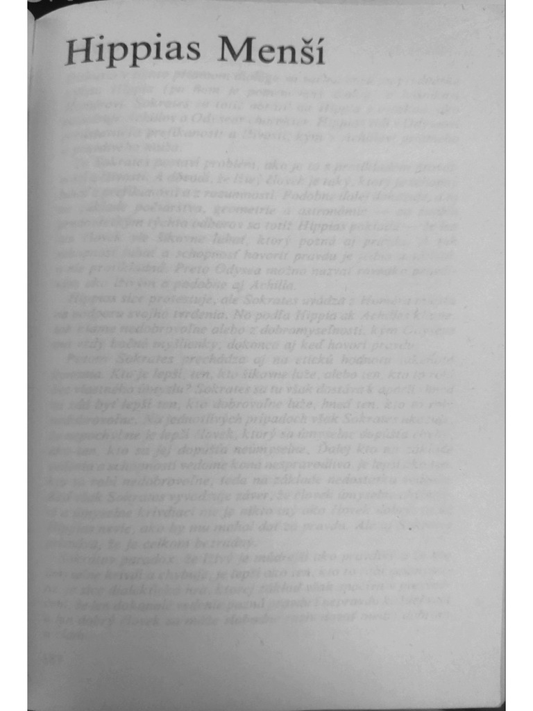 Platón - Hippias Menší SK | PDF