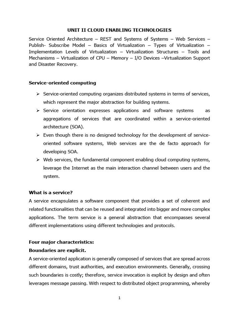 Cs8791 Cloud Computing Unit2 Notes Pdf Virtual Machine Service