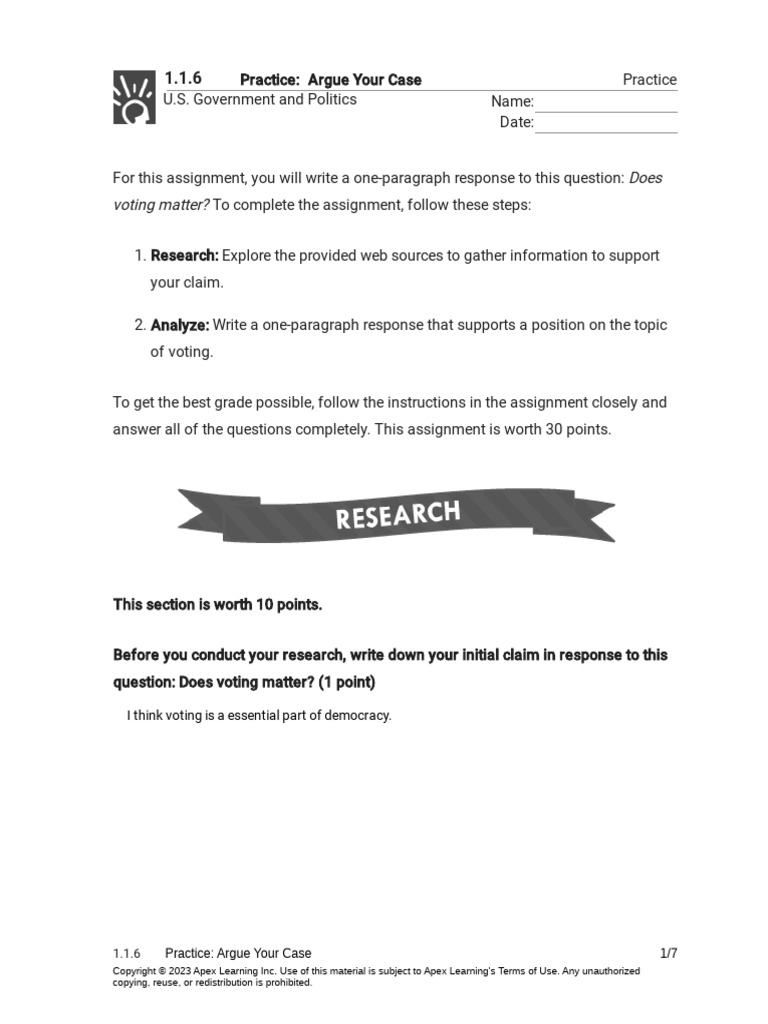 Kami Export - 1.1.6 Practice - Argue Your Case (Practice) | PDF | Copyright | Elections