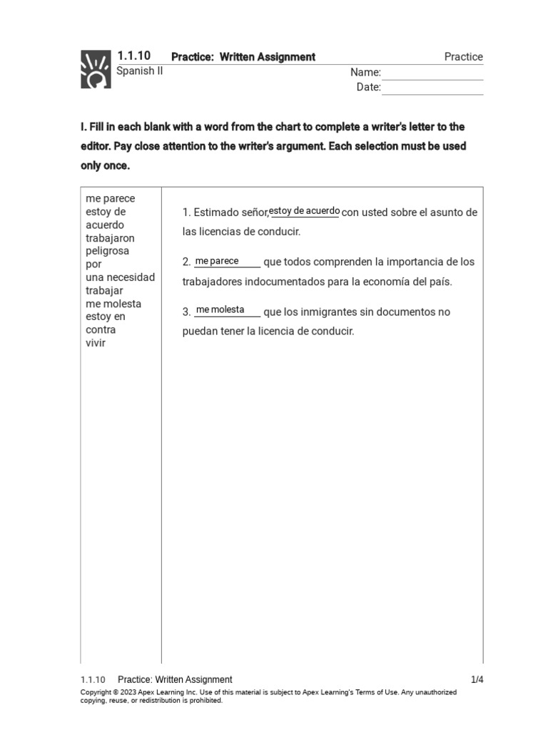 Kami Export - 1.1.10 Practice - Written Assignment (Practice) | PDF