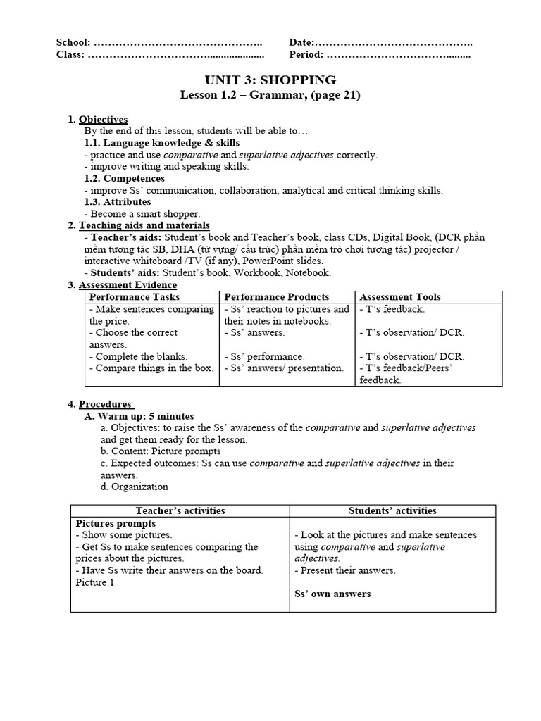 I Learn Smart World 10 - Unit 3 - Grammar | PDF | Adjective | Linguistics