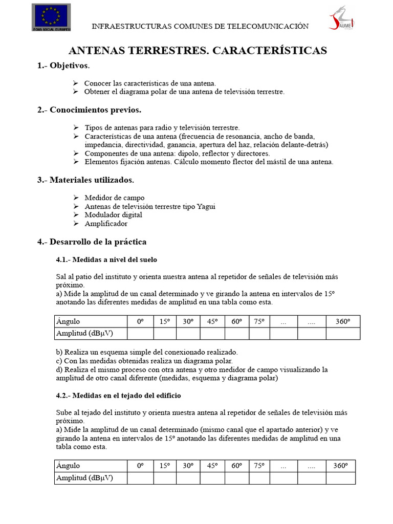 2 Antenas Terrestres. Características | Descargar gratis PDF | Antena (Radio) | Tecnología de radio