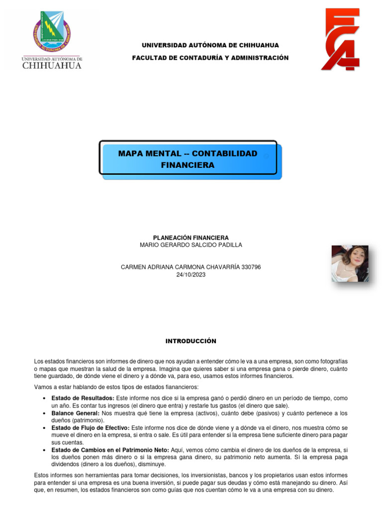 Mapa Mental - Contabilidad Financiera | PDF | Hoja de balance | Estado ...