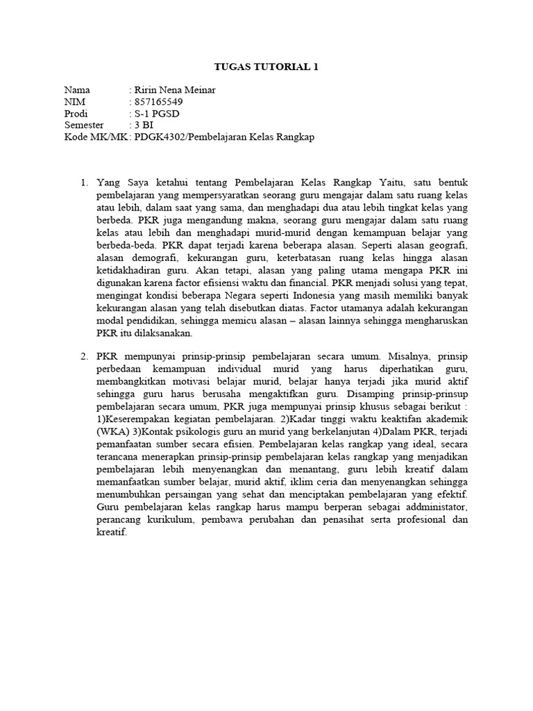 Tugas Tutorial 1 PKR | PDF