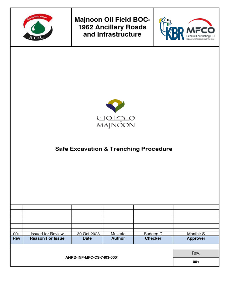 Safe Excavation & Trenching Procedure | PDF Safe Excavation & Trenching Procedure | PDF