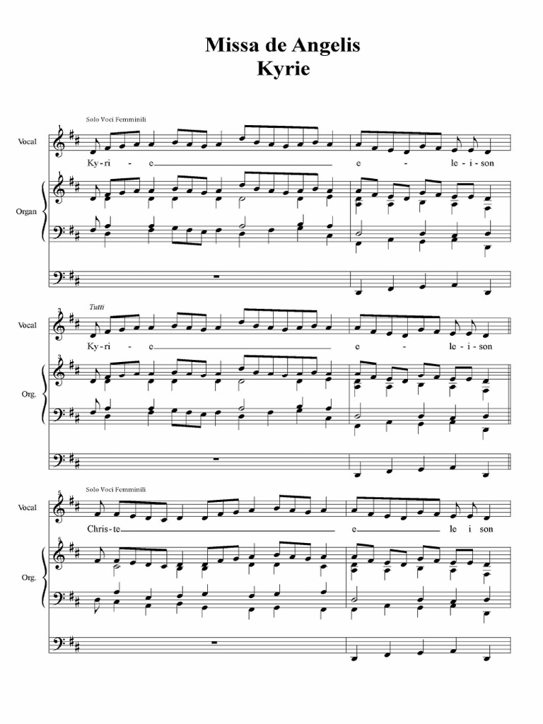 Missa de Angelis - Kyrie | PDF