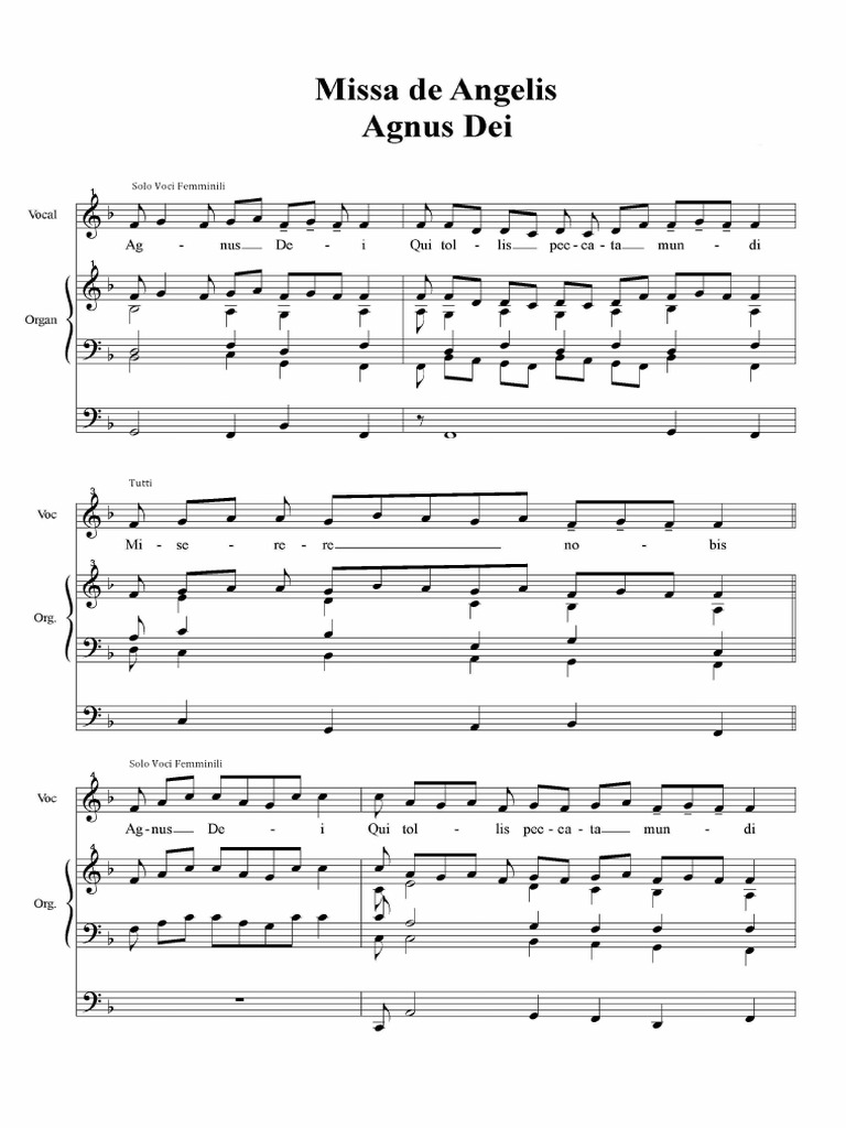 Missa de Angelis - Agnus Dei | PDF