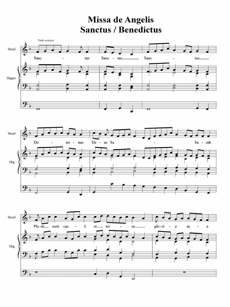 Missa de Angelis - Sanctus | PDF