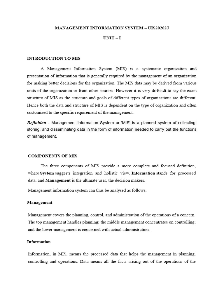 Management Information System | Download Free PDF | Decision Support System | Information System