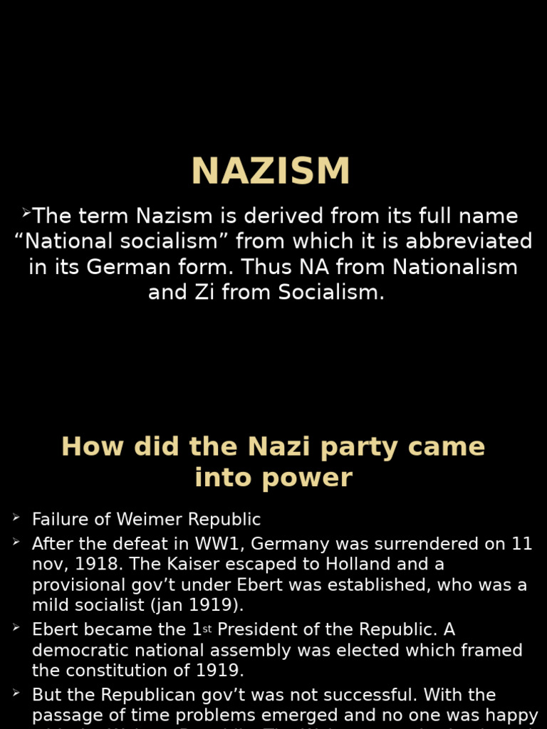 Nazism | PDF | Nazi Germany | Weimar Republic