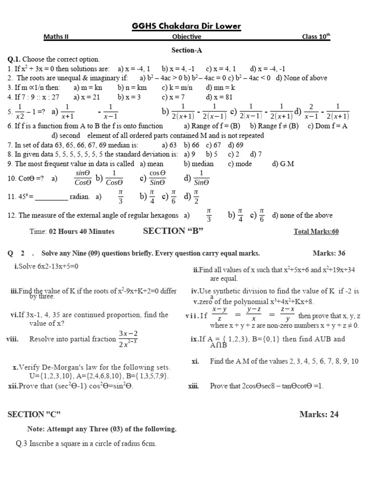 Maths 10 | PDF