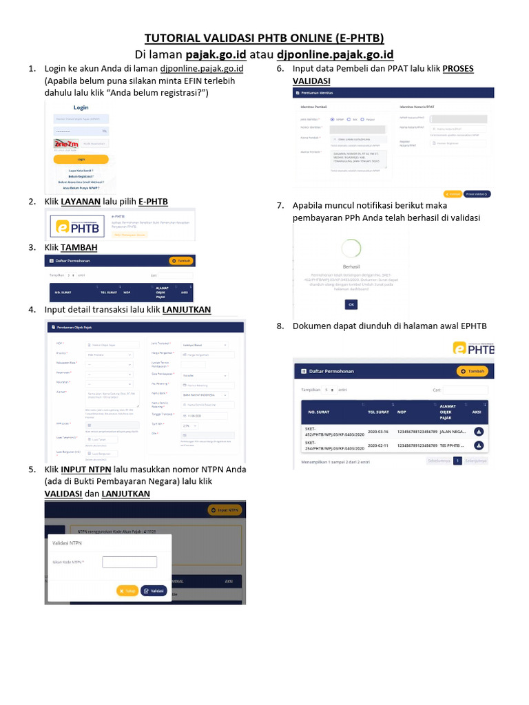 Validasi PPH Atas Jual Beli Tanah Online | PDF