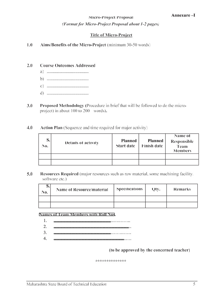 Msbte Manual For Micro Projects | PDF