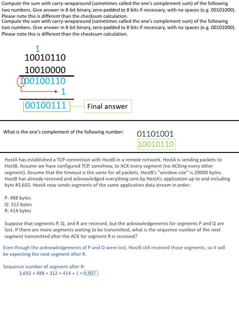 Week 5 Calculations | PDF | Transmission Control Protocol | Network Protocols